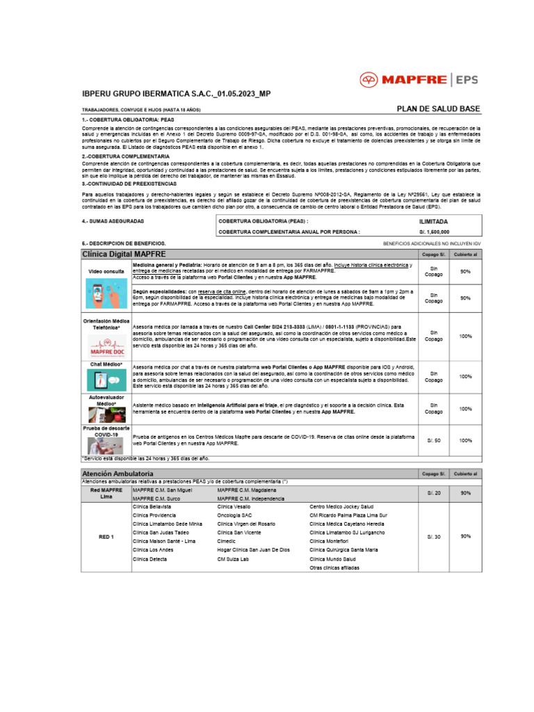 Plan Base Mapfre | PDF | Perú | Lima