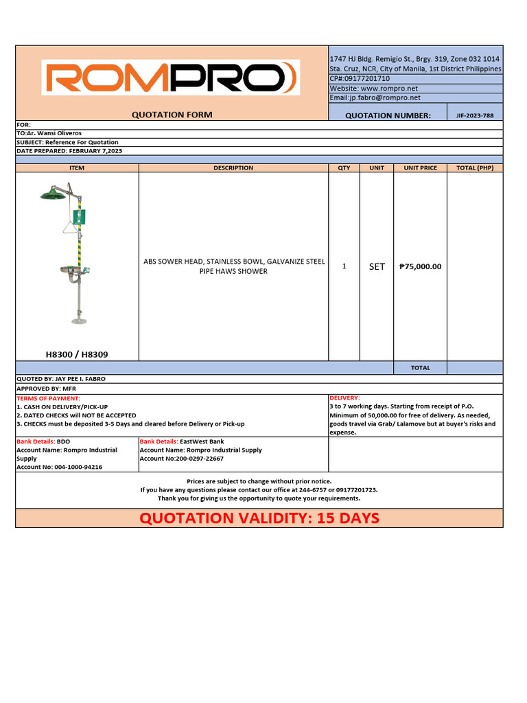 ESHOWER - Rompro | PDF | Payments | Personal Finance