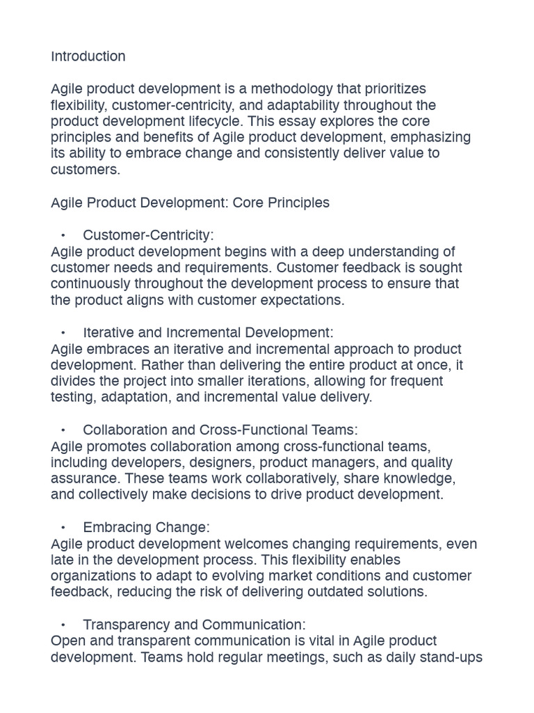 Agile Product Development | PDF | Agile Software Development | Business