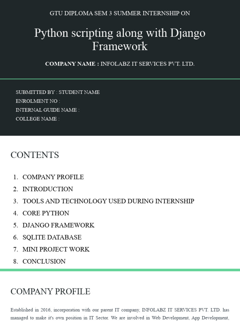 Python Internship - Online PPT Format | PDF