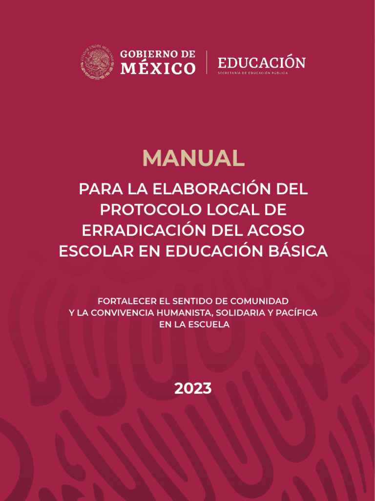 MANUAL PARA LA ELABORACIÓN DEL PROTOCOLO LOCAL DE ERRADICACIÓN DEL ACOSO ESCOLAR EN EDUCACIÓN ...