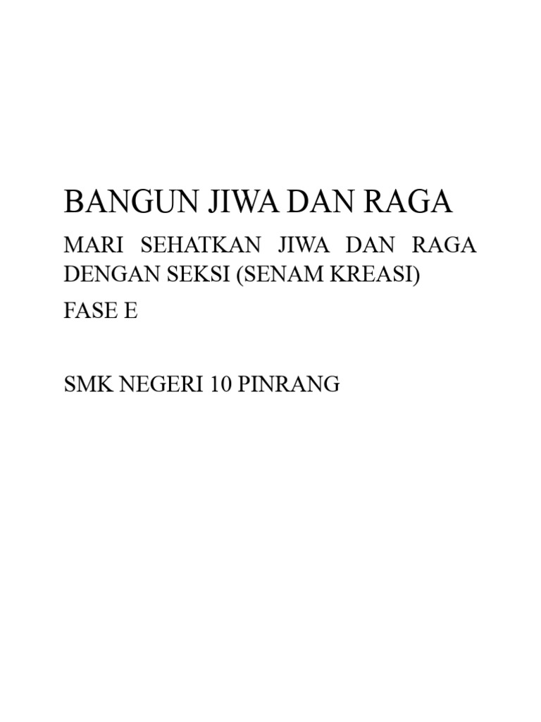MODUL BANGUN JIWA DAN RAGA | PDF MODUL BANGUN JIWA DAN RAGA | PDF