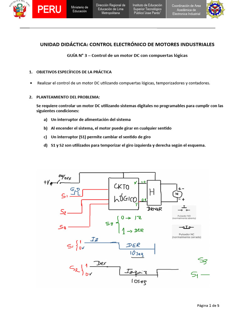 Control de Motor DC con Compuertas Lógicas | PDF | Puerta lógica ...