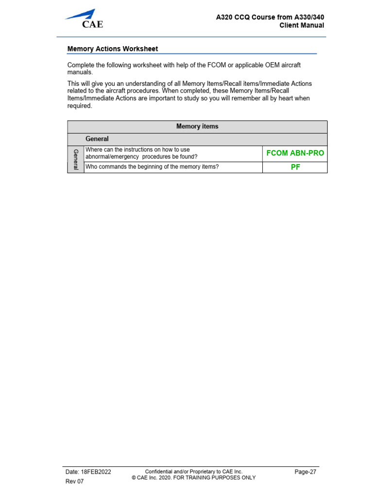 Memory Items Worksheet Pdf Transport Transport Safety