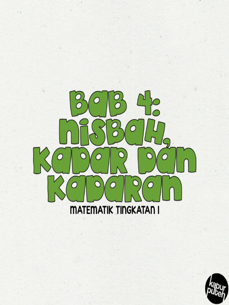 (Ebook) Bab 4 - Nisbah, Kadar Dan Kadaran (Form 1) | PDF