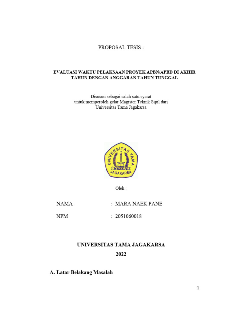 5. Contoh proposal Tesis | PDF