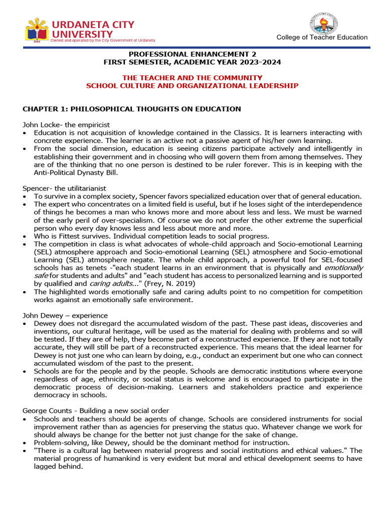 The Teacher and The Community... Reading Material | PDF | Sustainability