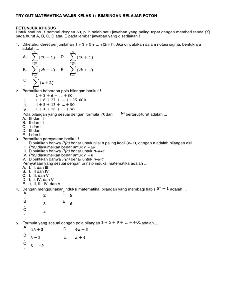 Soal PAS Semester 1 Kelas 11 Matematika Wajib | PDF | Metode & Bahan Ajar