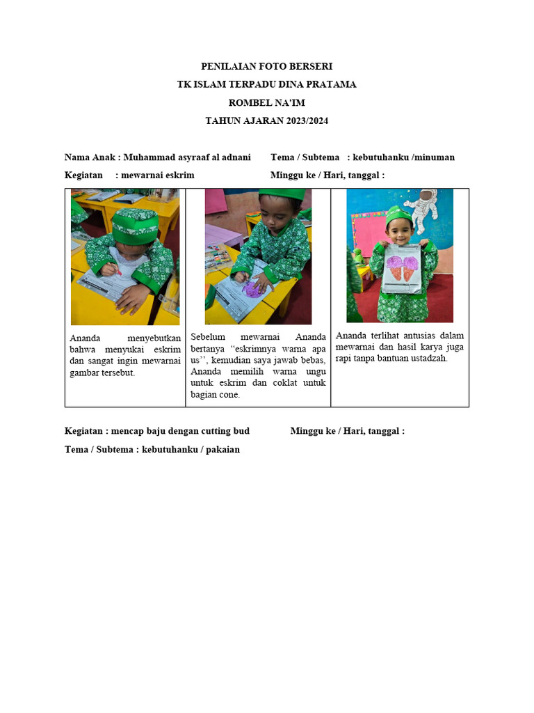 Contoh Hasil Karya Foto Berseri Kurikulum Merdeka | PDF