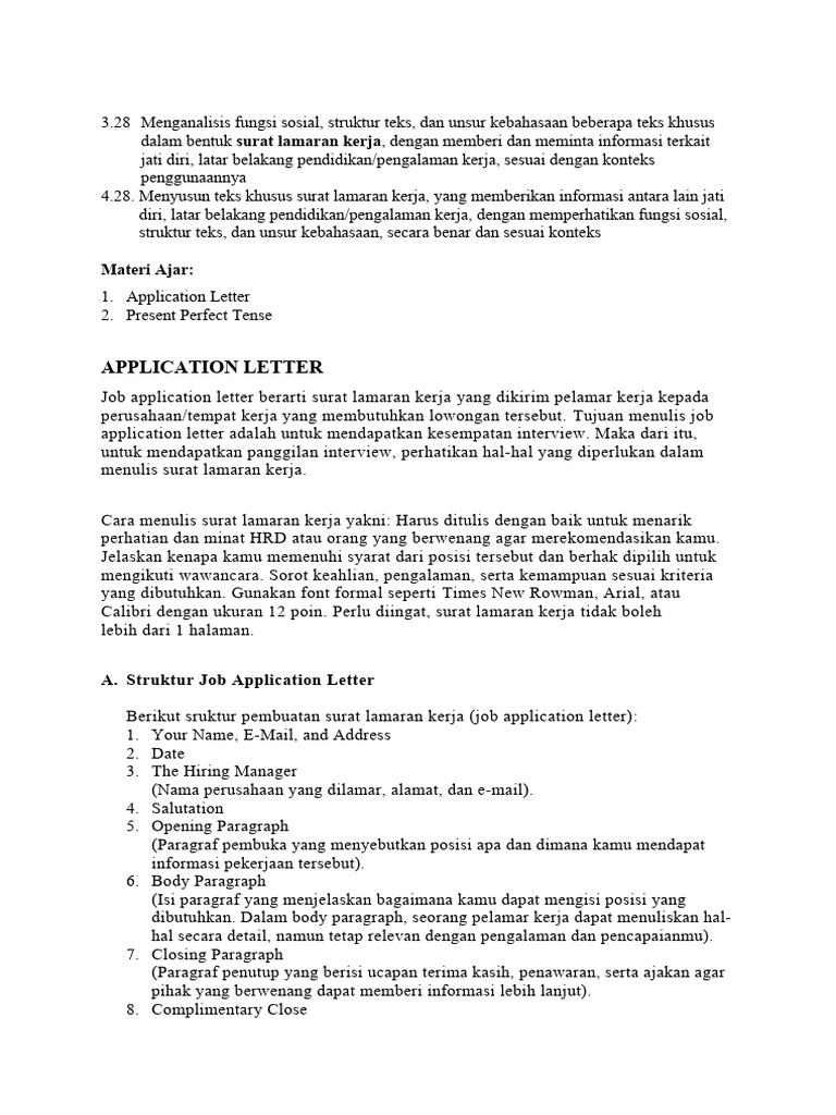 Application Letter | PDF