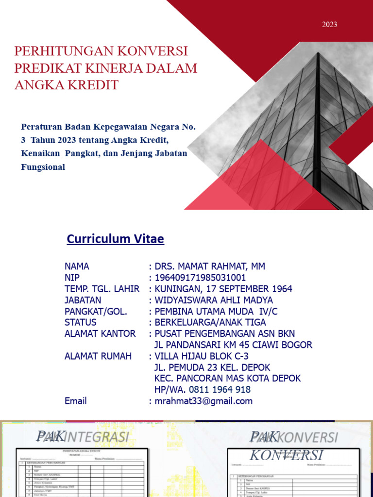 Perhitungan Konversi Predikat Kinerja Perbkn No 3 Tahun 2023 - Teknis | PDF