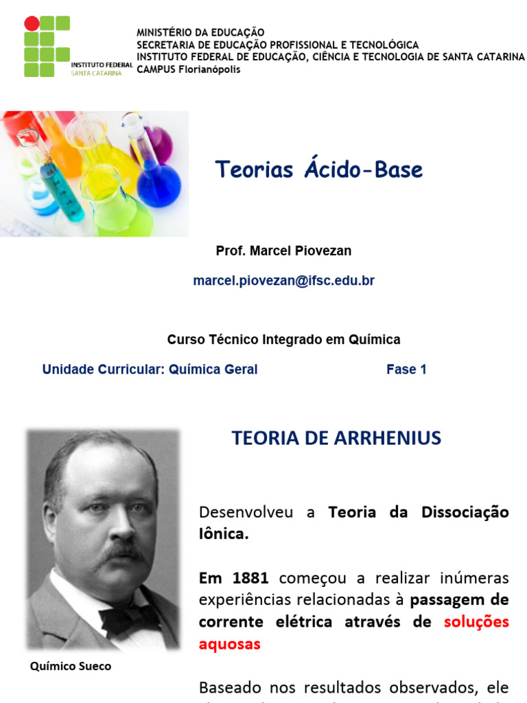 Aula 8 - Teoria Ácido Base | PDF | Ácido | Química