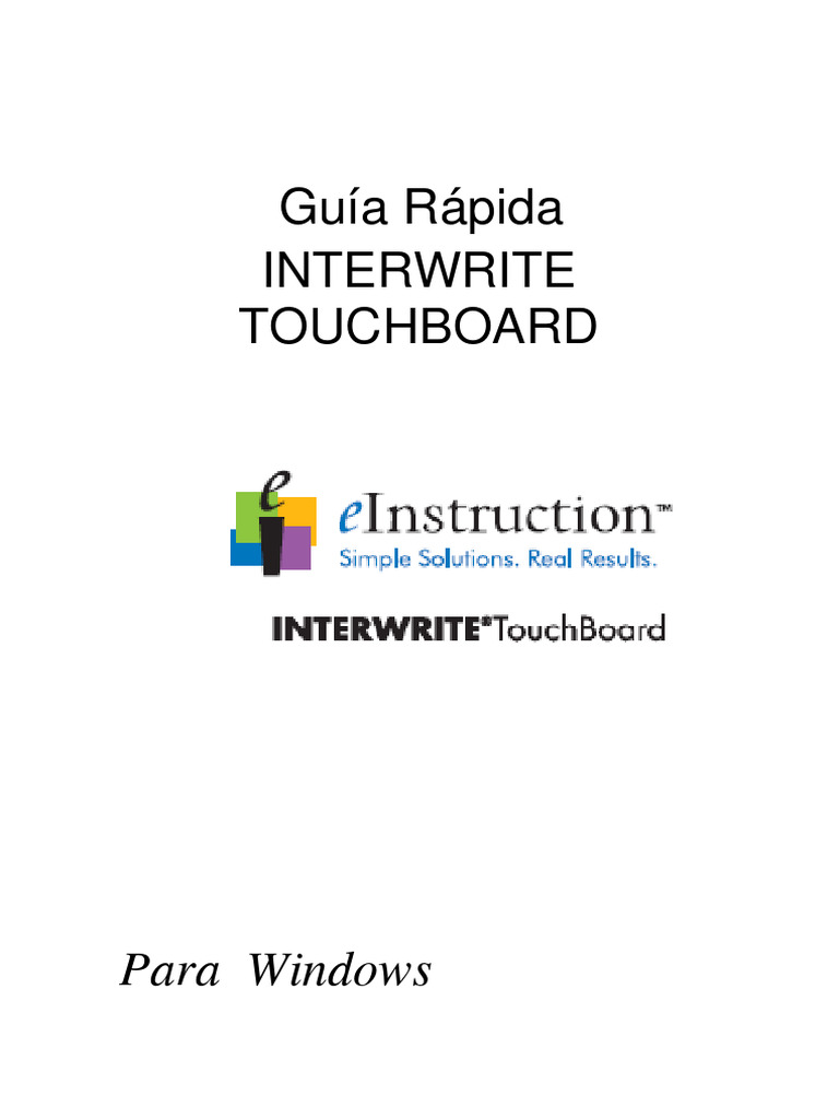 Instalación de la Pizarra Interwrite TouchBoard | PDF | Informática | Software