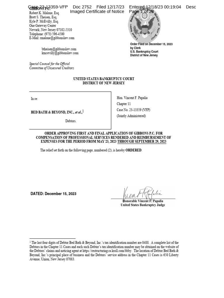 Special Counsel For The Official Committee of Unsecured Creditors | PDF ...