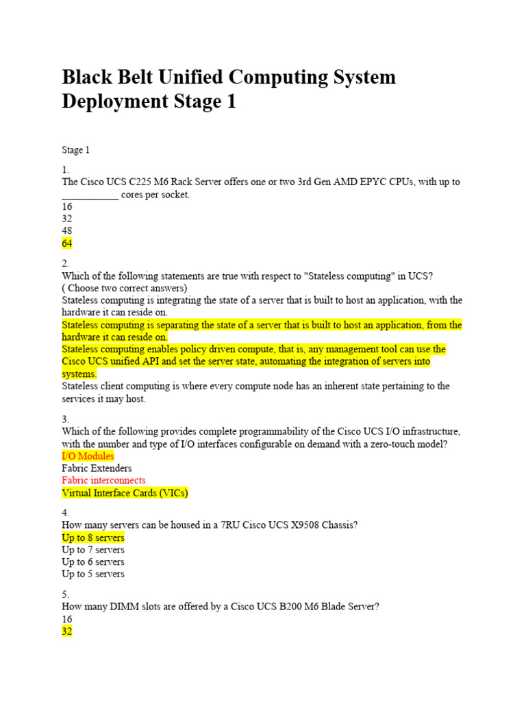 Black Belt Unified Computing System Deployment Stage 1 | PDF