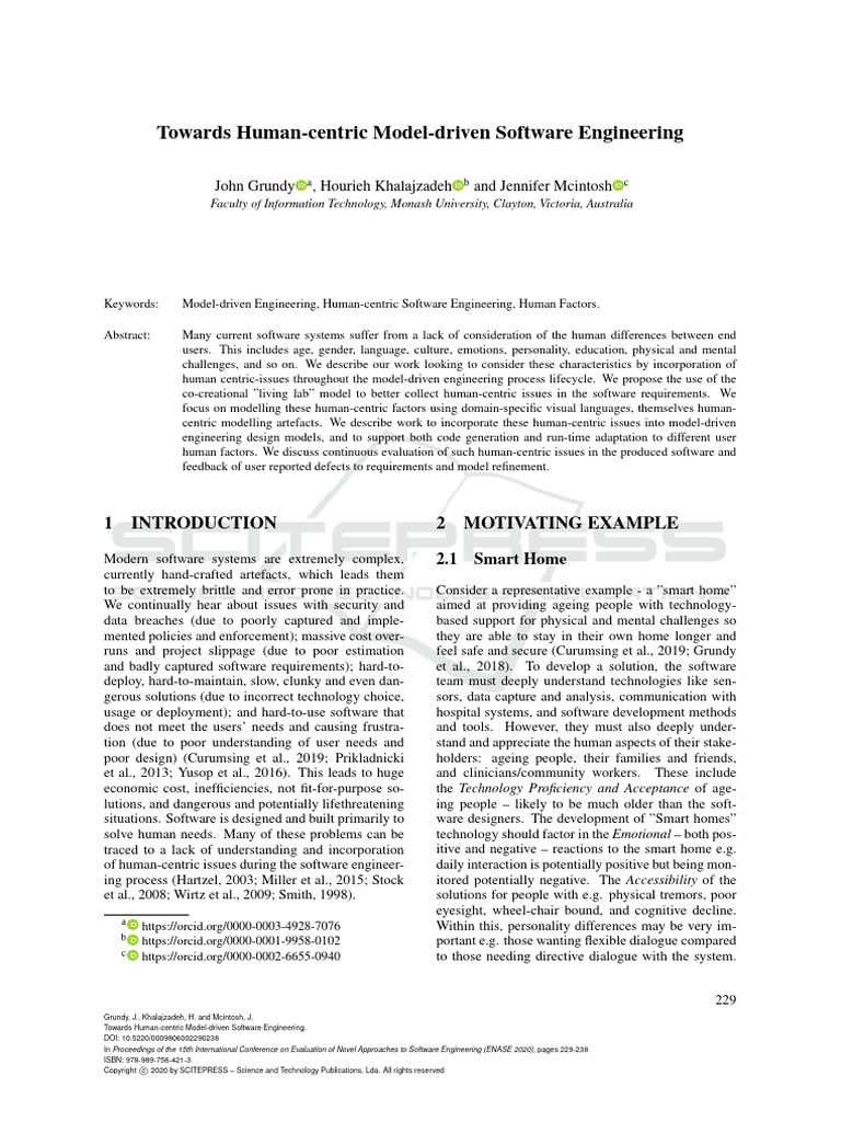 2020 Towards Human Centric Model Driven Software Engineering Pdf