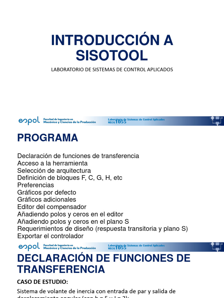 Introducción A Sisotool | PDF | Sistema de control | Ingenieria Eléctrica