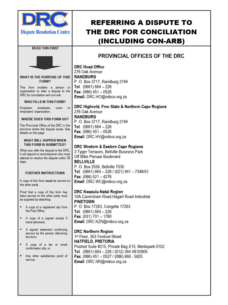LRA 7.11 - Referring A Dispute To The DRC | PDF