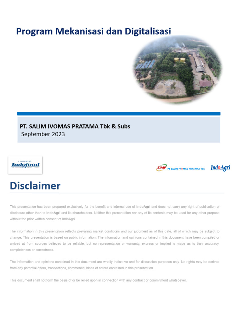 Program Mekanisasi Dan Digitalisasi PT. SIMP | PDF