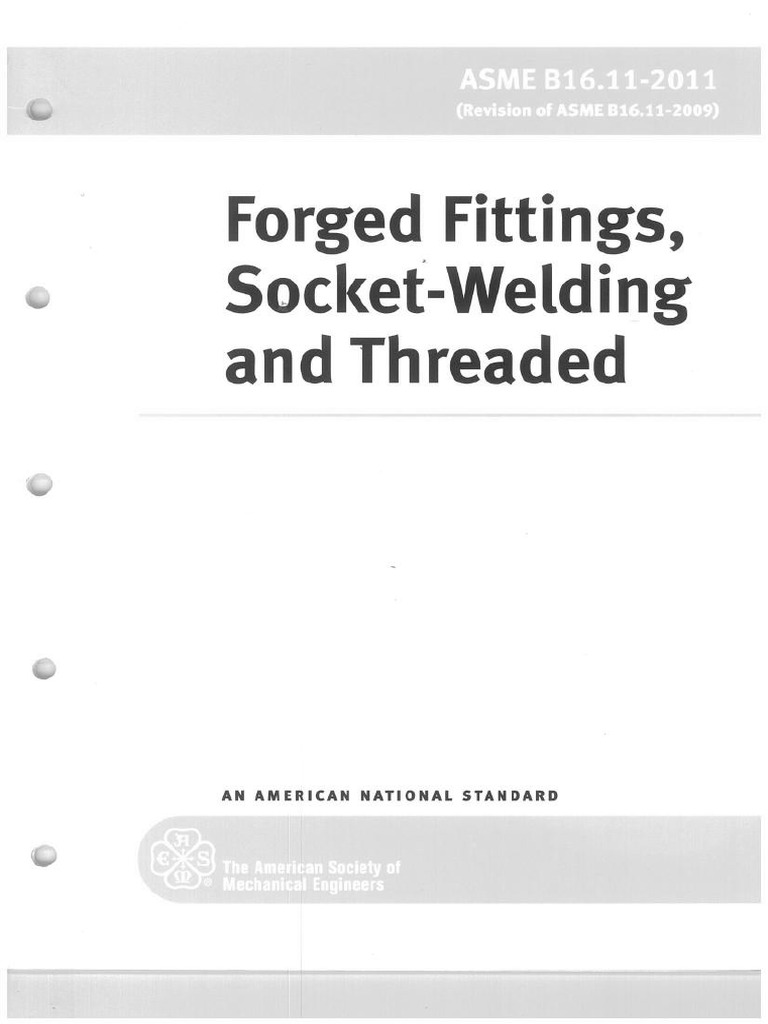 ASME B16.11 - 2011 - Forged Fitting - Socket - Welding & Threaded | PDF