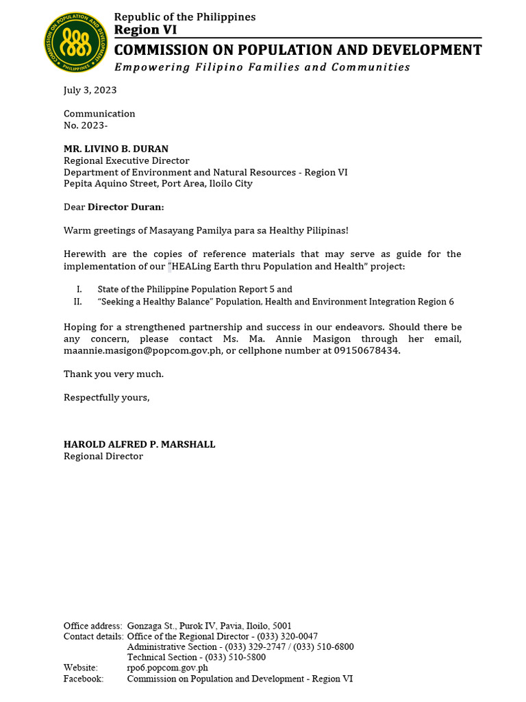 Letter For Denr Doh | PDF