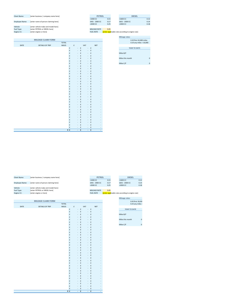 Mileage Claim Form | PDF | Fuel Economy In Automobiles | Diesel Engine