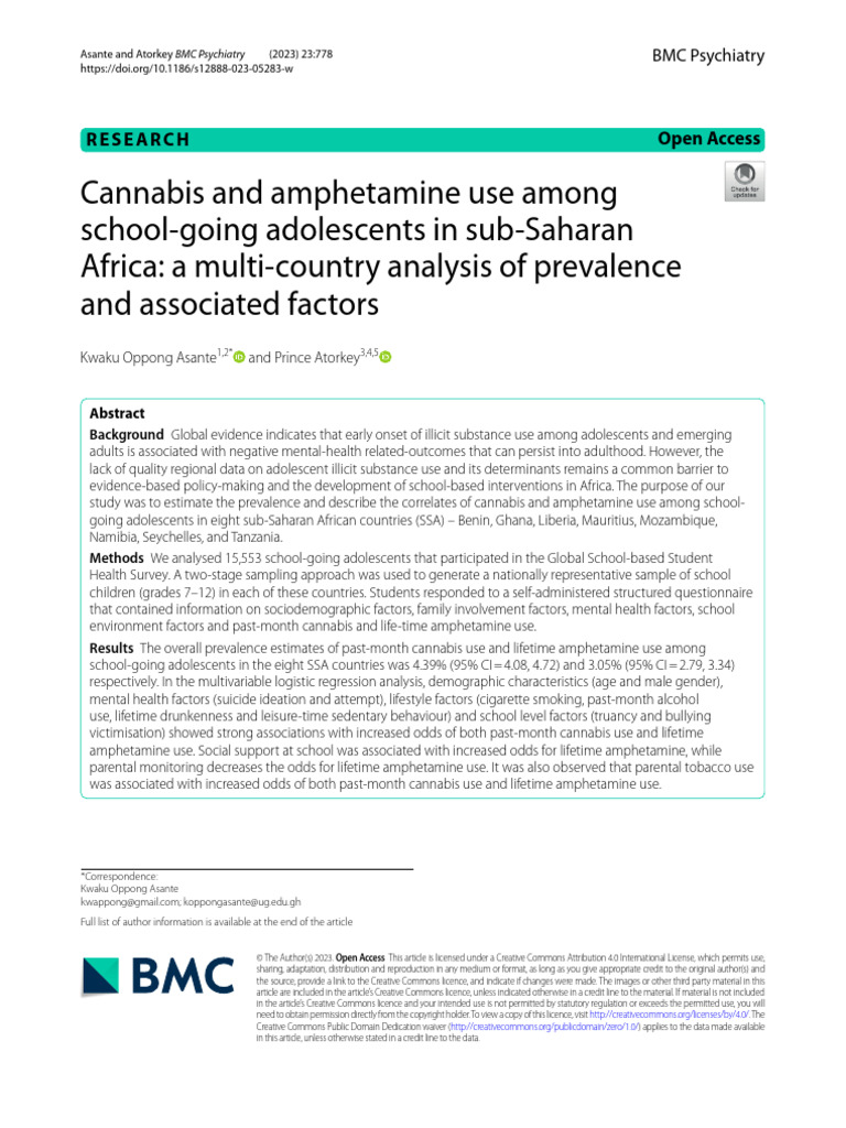 Adicc - Canab y Anfeta en Afric Sub-Sah | PDF | Substance Abuse ...
