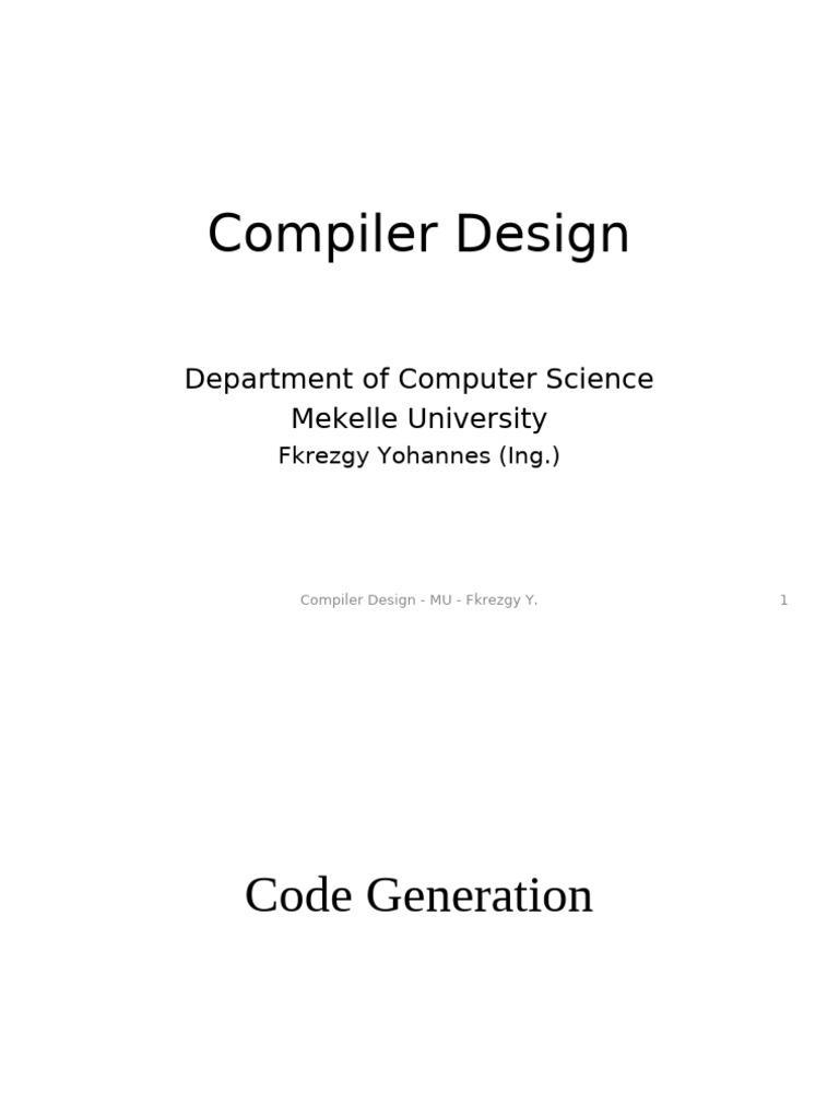 Code Generation in Compiler Design | PDF | Compiler | Computer Programming