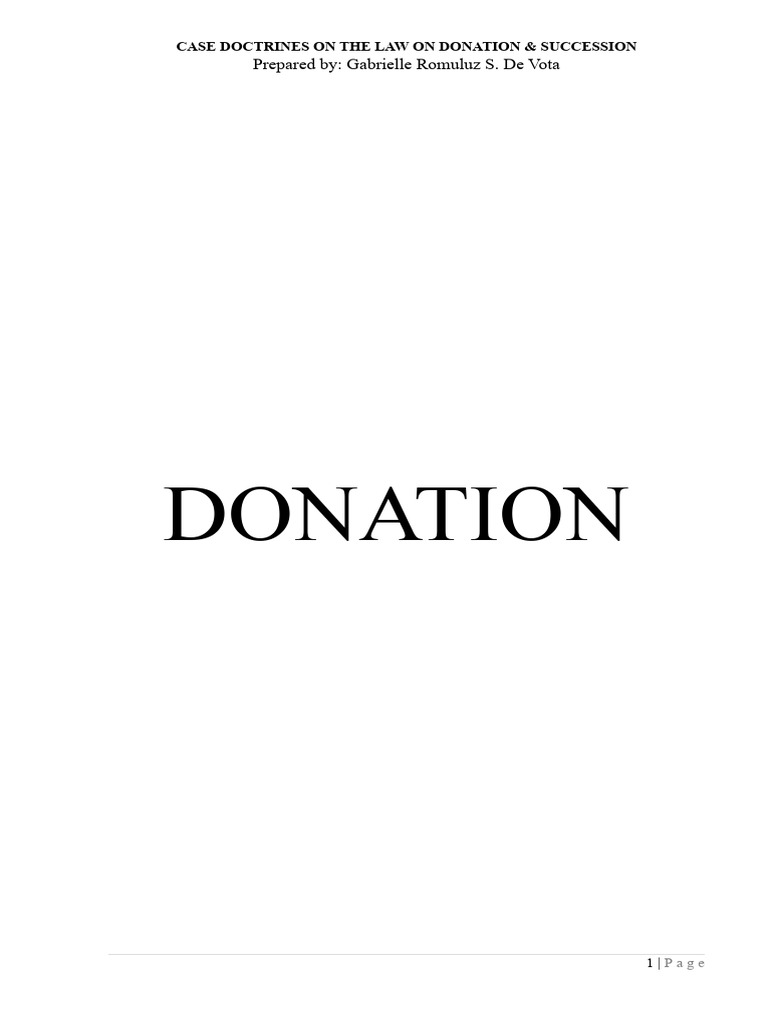 Case Doctrines on Donation & Succession | PDF | Will And Testament ...