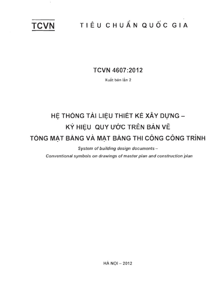 Tieu Chuan TCVN 4607 2012 Ky Hieu Tren Ban Ve Tong Mat Bang Va Mat Bang ...