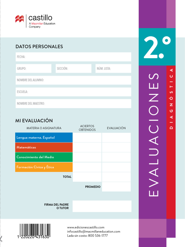Evaluación Diagnóstica 2° Primaria | PDF