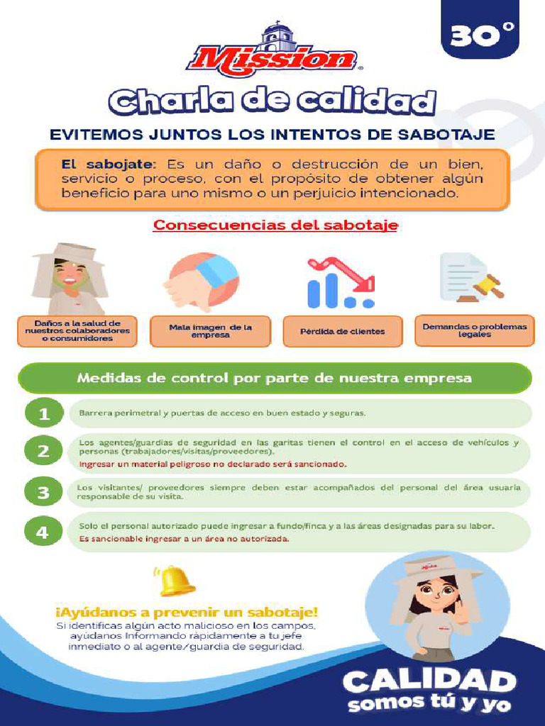 Charla 30° Evitemos Juntos Los Intentos de Sabotaje | PDF