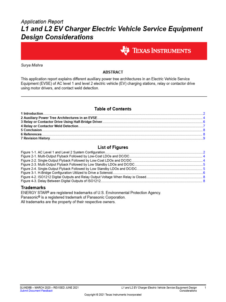 Charger Electric Vehicle Service Equipment | Download Free PDF | Relay ...