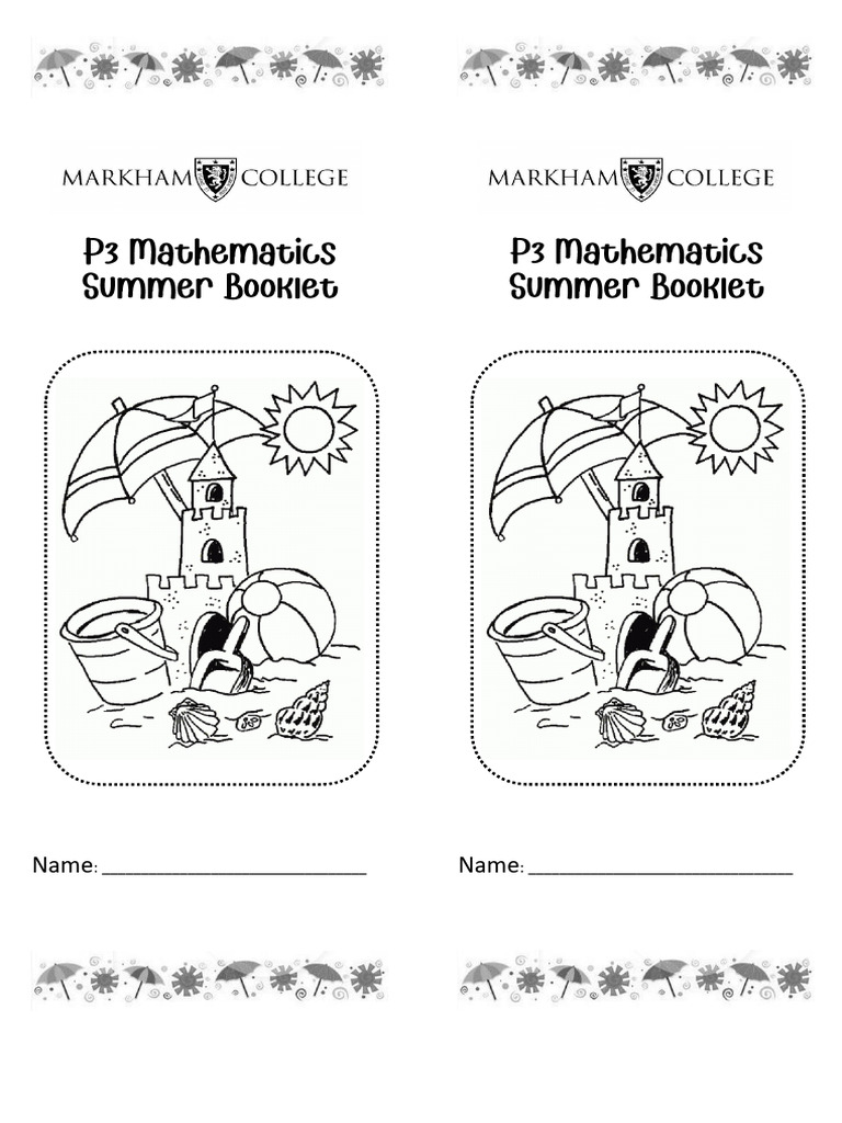 P3 Summer Booklet MATH | PDF | Polytopes | Euclidean Plane Geometry