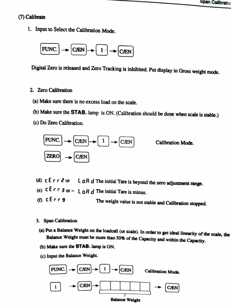 F800 Weighing Machine Calibration Process | PDF