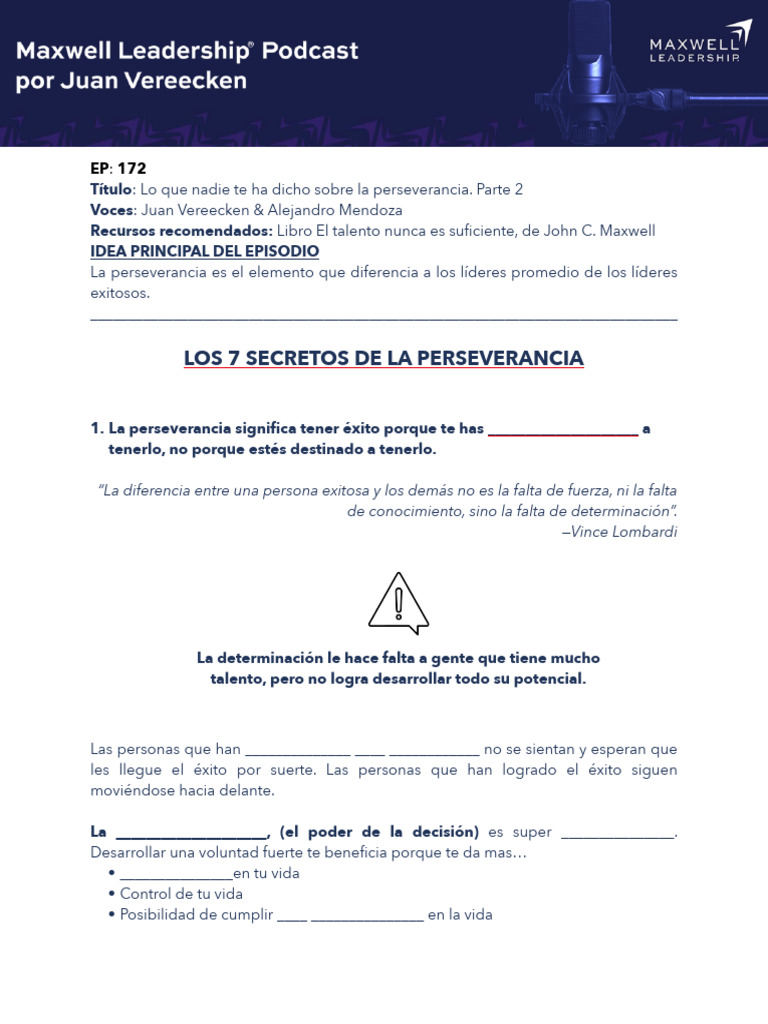EP172 HojadeDiscusion LoQueNadieTeHaDichoSobrePerseverancia Parte2 ...