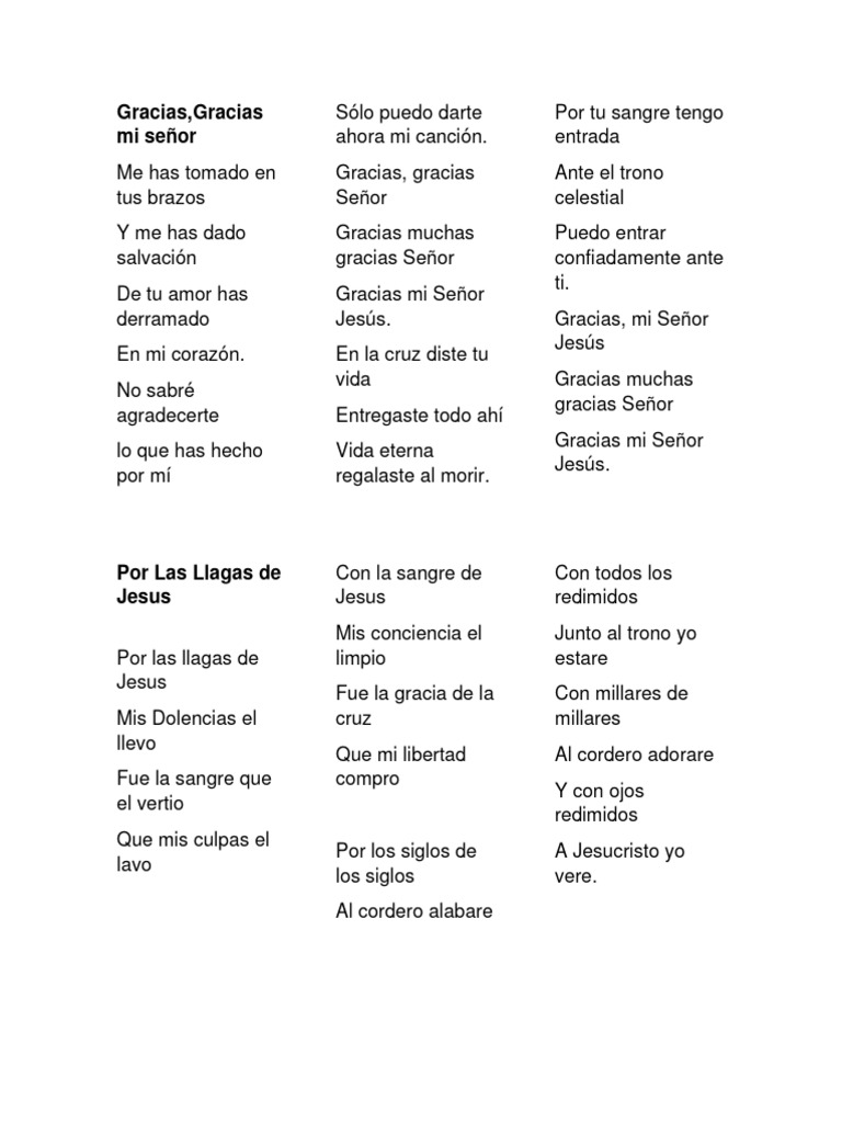 Coros Cristianos para Imprimir | PDF | Cristo (título) | Jesús