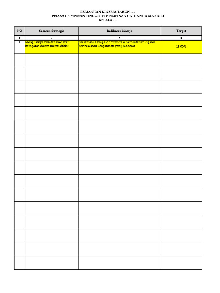 Form SKP JA JF Kuantitatif - Pegawai | PDF