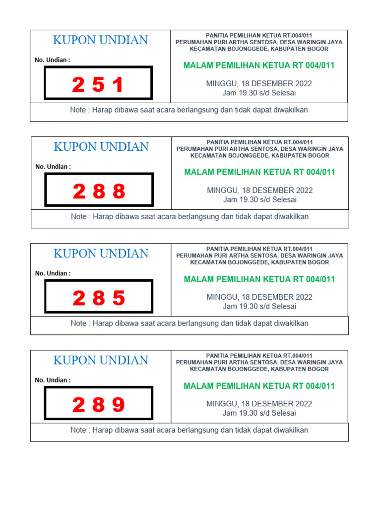 Kupon Undian Doorprize | PDF