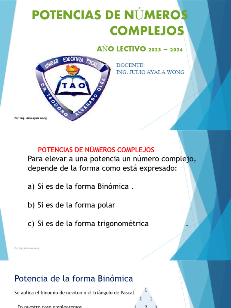 Potencia de Números Complejos-Triángulo de Pascal | PDF