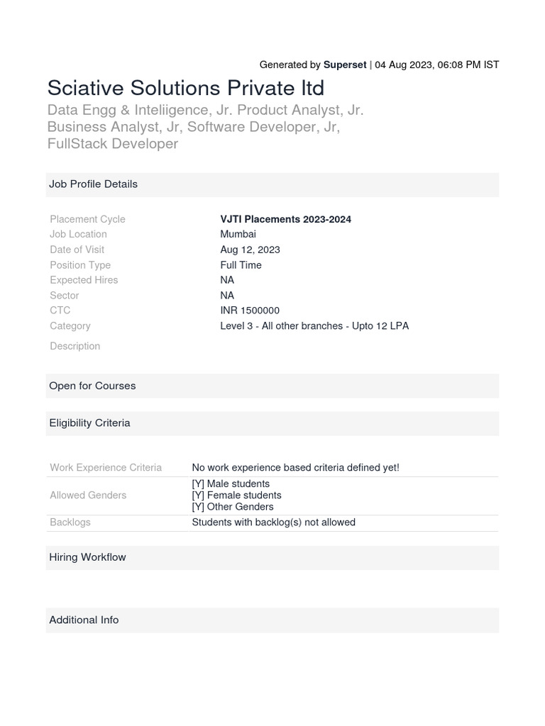 Sciative JD | PDF | Career & Growth | Business