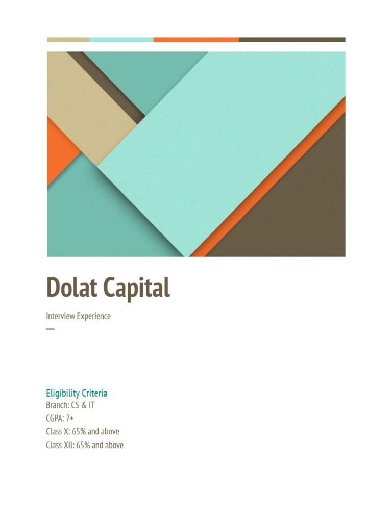 Dolat Capital Interview Experience | PDF | Class (Computer Programming) | Software Development