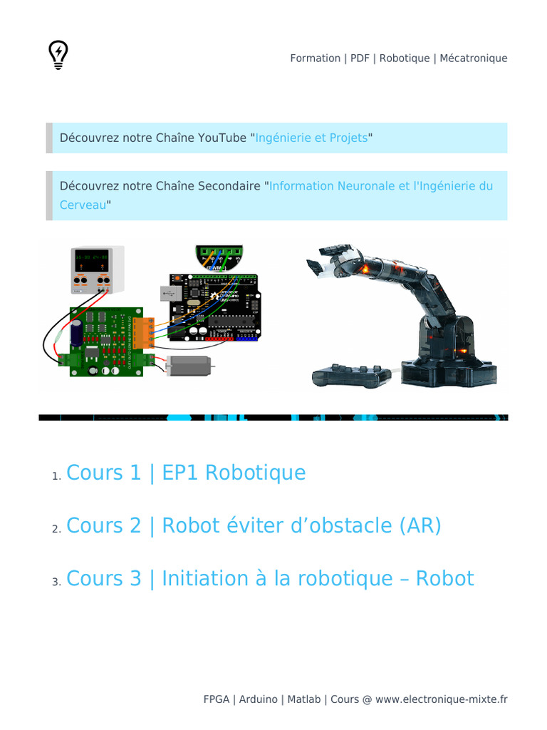 Formation en Robotique et Mécatronique | PDF | Robotique | Mécatronique