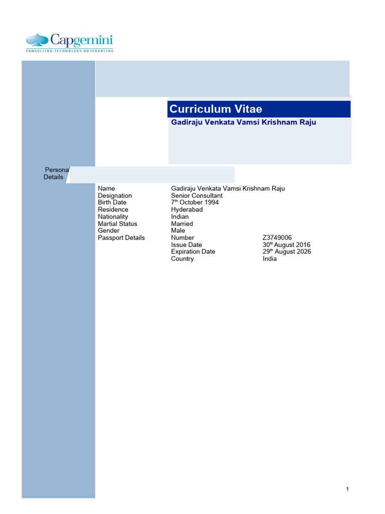 CG Resume Vamsi | PDF | Computing