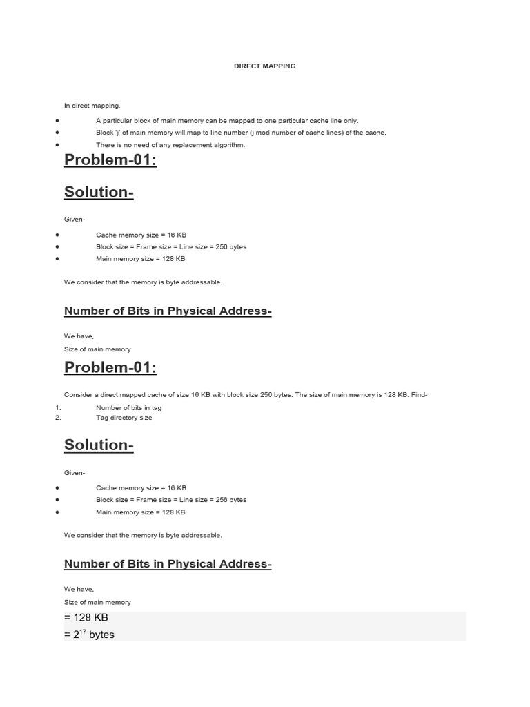 Cache Mapping 1 | PDF | Cpu Cache | Byte