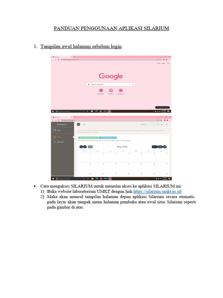 PANDUAN PENGGUNAAN APLIKASI SILARIUM (Lab) | PDF