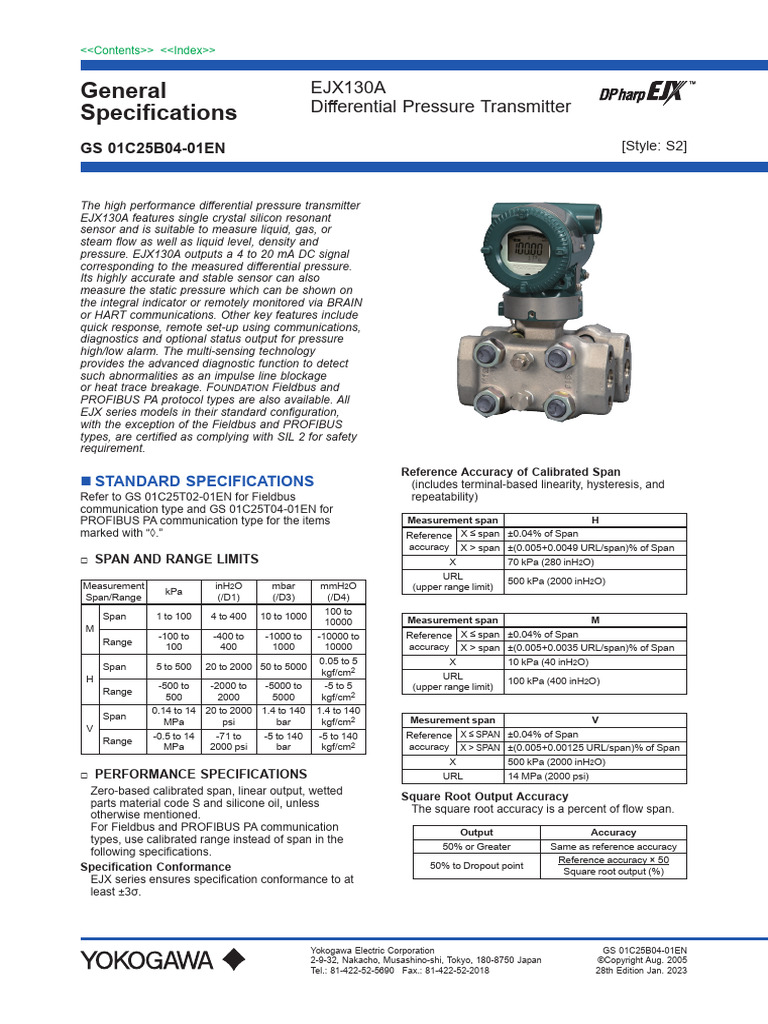 GS01C25B04 01en | PDF | Pressure Measurement | Power Supply