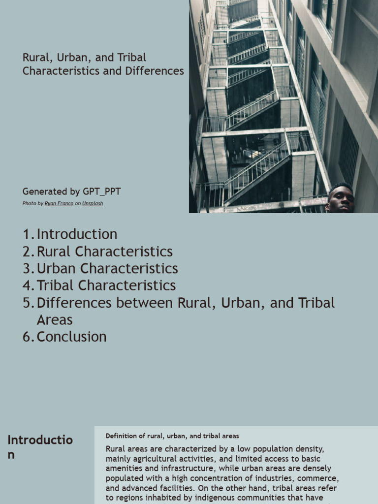 Rural Urban and Tribal Characteristics and Differences | PDF | Politics ...