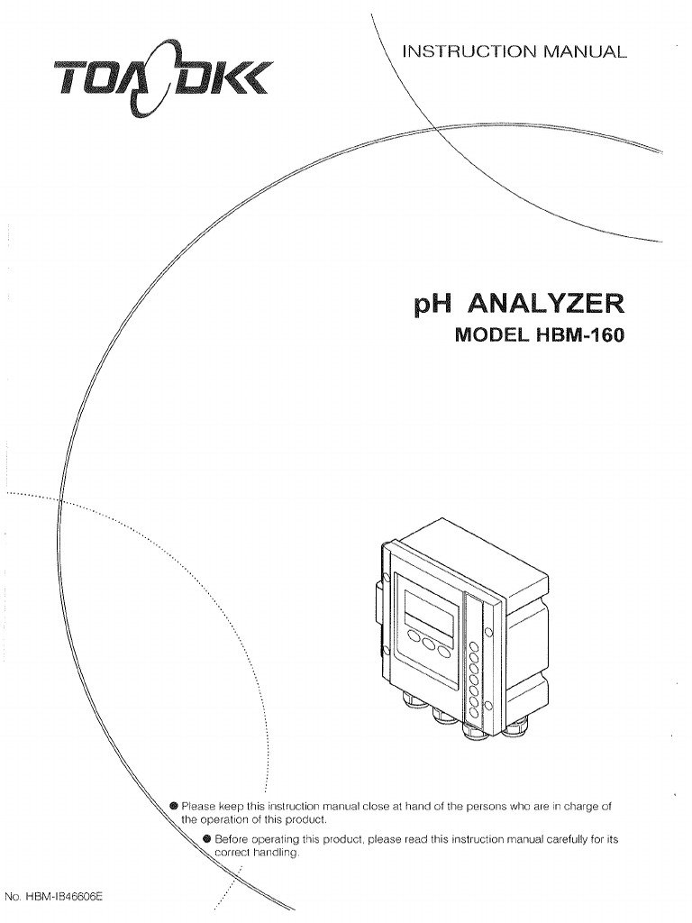 PH Analyzer Model Hbm-160 Toa DKK | PDF