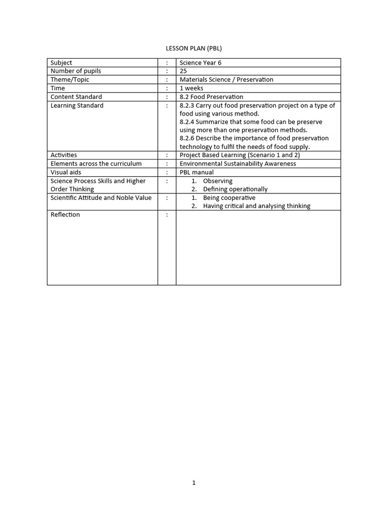 Group 3 Materials Science Lesson Plan (PBL) | PDF | Science | Cognitive ...